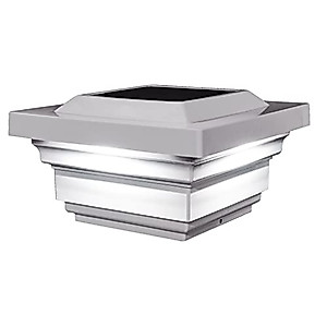 Classy Caps SL078W PVC Regal Solar Post Cap, 4" x 4", White