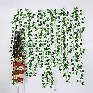 Artflower Fake Vines for Bedroom, 8 Pcs 56Ft Fake Ivy Vines Greenery Garland Artificial Ivy Leaves Fake Hanging Plants for Office Garden Wedding Wall Room Decor