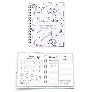 Blank Recipe Book To Write In Your Own Recipes - Family Recipe Journal to Create Your Own Cookbook - 100 Page Empty Spiral Recipe Notebook - Hardcover & Thick Paper - DIY Cooking Book & Recipe Keeper