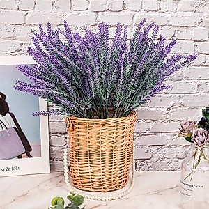N&T NIETING Flowers Artificial, 6Pcs Purple Flower Fake Lavender for DIY Wedding Bouquet Table Centerpieces Patio Garden Outdoor Indoor Home Decoration