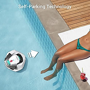 AIPER Cordless Robotic Pool Cleaner, Pool Vacuum with Dual-Drive Motors, Self-Parking Technology, Lightweight, Perfect for Above-Ground/In-Ground Flat Pools up to 40 Feet (Lasts 90 Mins)