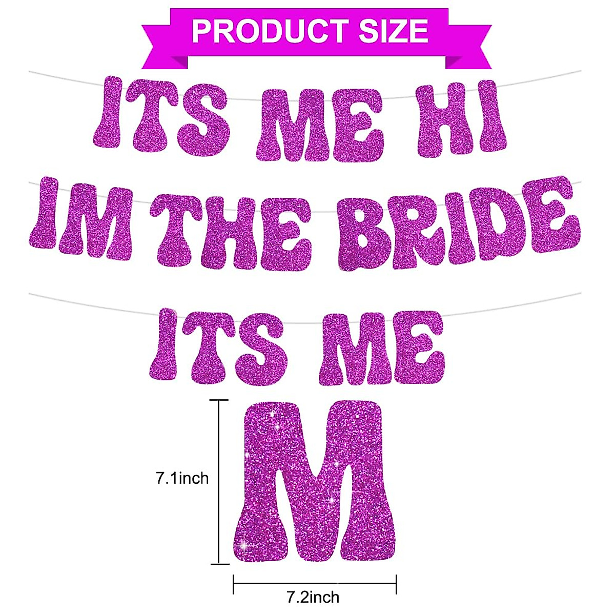 BEISHIDA Purple Its Me Hi I'm The Bride Its Me Banner,NO DIY, Pre-Strung Bachelorette Party Decorations,for Bachelorette Party, Bridal Showers parties supplies