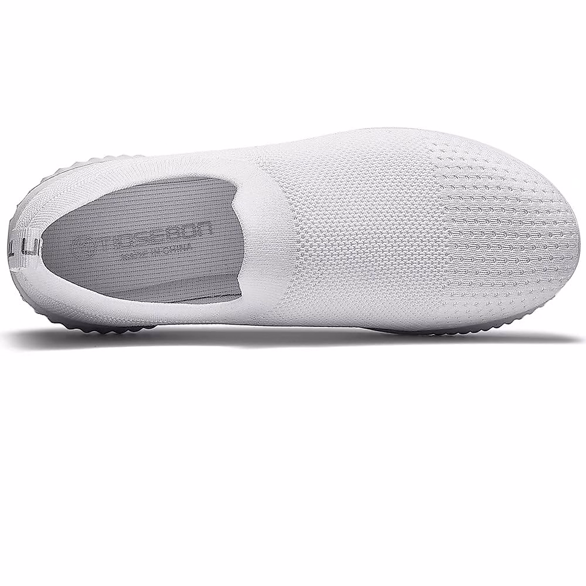 LANCROP Women's Walking Nurse Shoes - Mesh Slip on Comfortable Sneakers 12 US, Label 44 All White