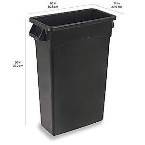 AmazonCommercial 23 Gallon Commercial Slim Trash Can, Black, 1-pack