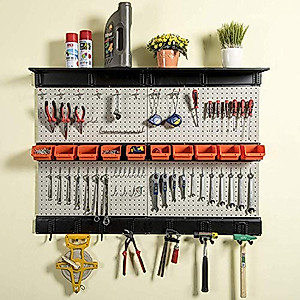 Ultrawall Pegboard Wall Organizer, 48X 36 inch Garage Storage Pegboard with Hooks Storage Bins Tool Board Panel Tool Organizer