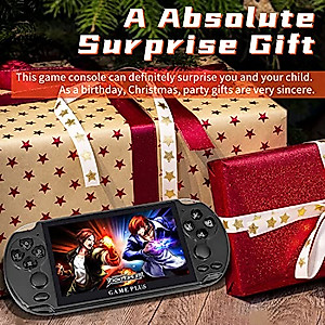 Handheld Game Consoles for Kid and Adult, 5.1 Inch HD Screen Dual Joystick with 8GB 3000+ Free Games GBC/GBA/FC/MD/Arcade, Support TV Out/Movie/Video/Music/Record/Save Game Progress, (Black)