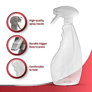 SPRAYZ Large 500ml Spray Bottles For Cleaning Solutions and Gardening, Plant, Water, Durable Trigger Sprayer, Refillable, Spray Bottle for Hair, All Directions, Clear Plastic Bottle 2x 500ml