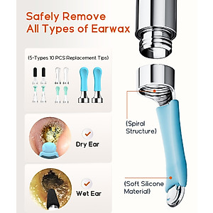 BEBIRD Ear Wax Removal Tool - R1 Upgraded Ear Cleaner with 1080P Camera, Smart Visual Earwax Remove Kits with 7 Pcs Ear Set for Daily Ear Pick, 6 LED Lights, 5 Types of Ear Scoop Ear Tips Replacement