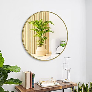 URnicehome Round Mirror 36 Inch Gold Circle Wall Mirror Metal Framed Mirror for Bedroom Bathroom Living Room Entryways Washrooms and More