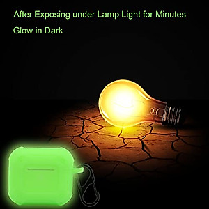 Airpod Case Cover Replacement for Airpods 3rd Generation / 3 Gen 2021, Green Silicone Protective Skin Sleeve Accessory Glow in Dark - LEFXMOPHY