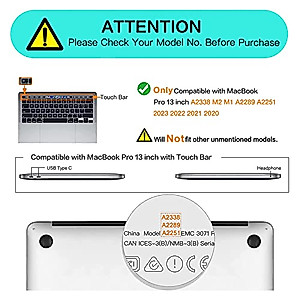 MOSISO Compatible with MacBook Pro 13 inch Case M2 2023 2022 2021 2020 A2338 M1 A2289 A2251 with Touch Bar Touch ID, Heavy Duty Plastic Hard Shell Case with TPU Bumper & Keyboard Cover, Army Green