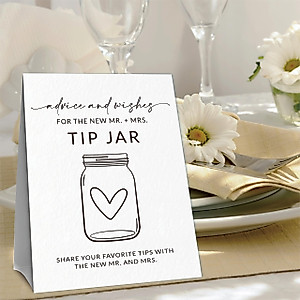 Advice & Wishes Card Kit - 1 Standing Sign & 3 Type Of Advice Cards (15Pcs Each) For Newlyweds, Engagement, Bride & Groom, Date Night Cards, Love Is A Journey, Wedding Party Supplies (White) - C01