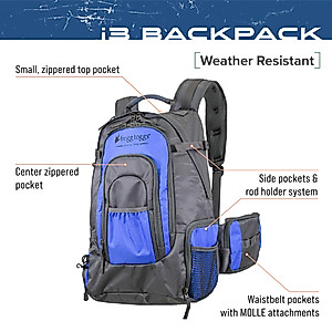 Frogg Toggs i3 Fishing Backpack, Tackle Storage, Includes 3-3600 Bait Trays