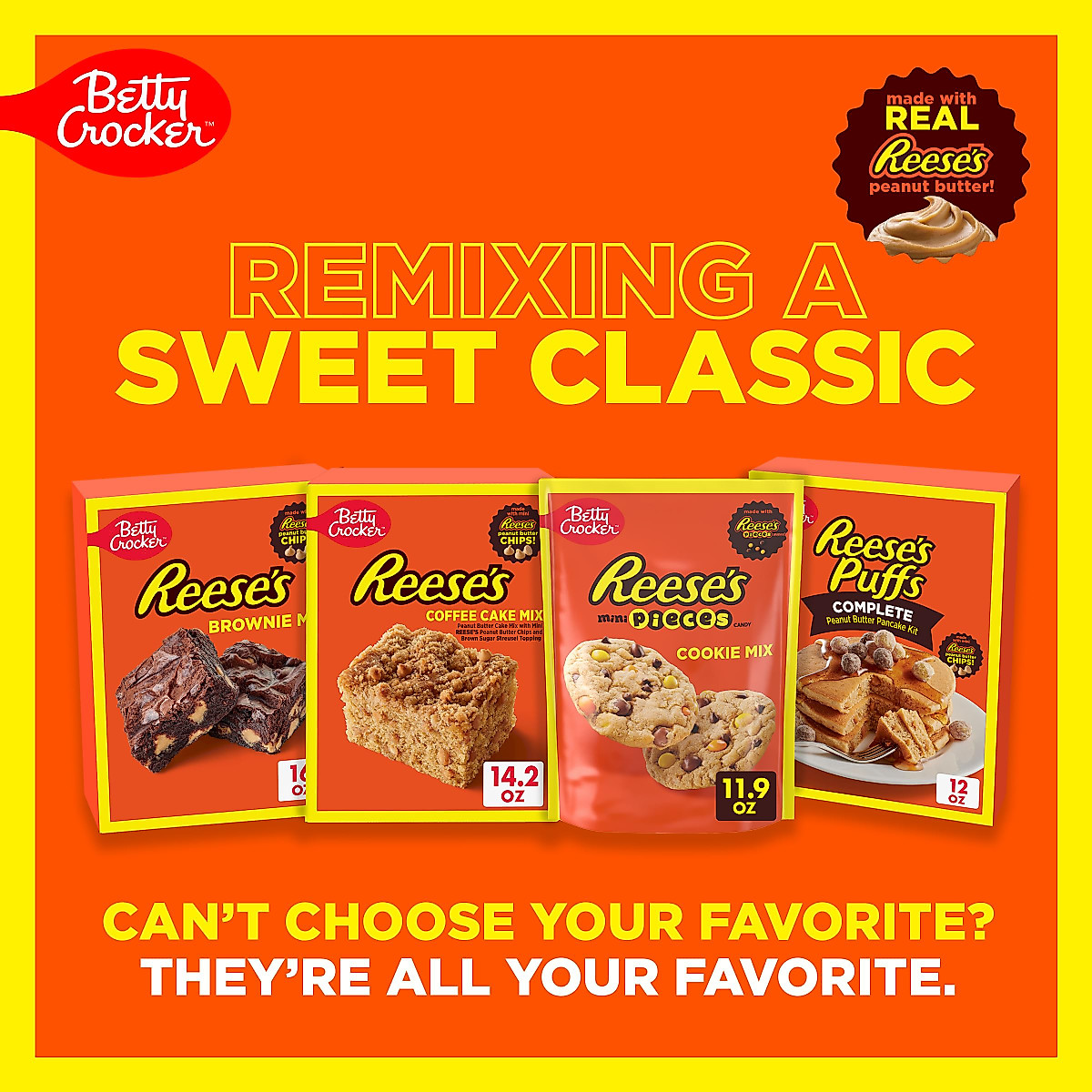 Betty Crocker REESE'S Peanut Butter Coffee Cake Mix with Brown Sugar Streusel Topping, 14.2 oz