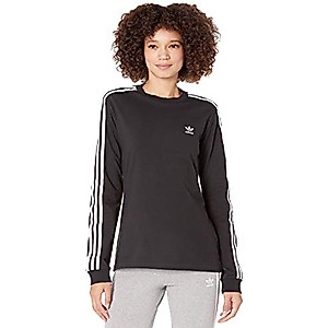 adidas Originals,womens,3-Stripes Long Sleeve,Black,X-Small