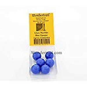 Wondertrail Blue Opaque 22mm Glass Marbles Pack of 6 WONGM206
