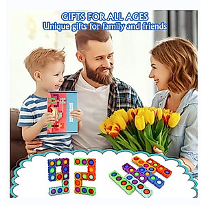 Pop Its Fidget Toys Girl Boy Creative DIY Fidget Building Block Toy Set 24Pcs Dimple Fidget Packs for Kids Anxiety Stress Relief Sensory Toys for Autistic Children ADHD Toddler Educational Toy Gift