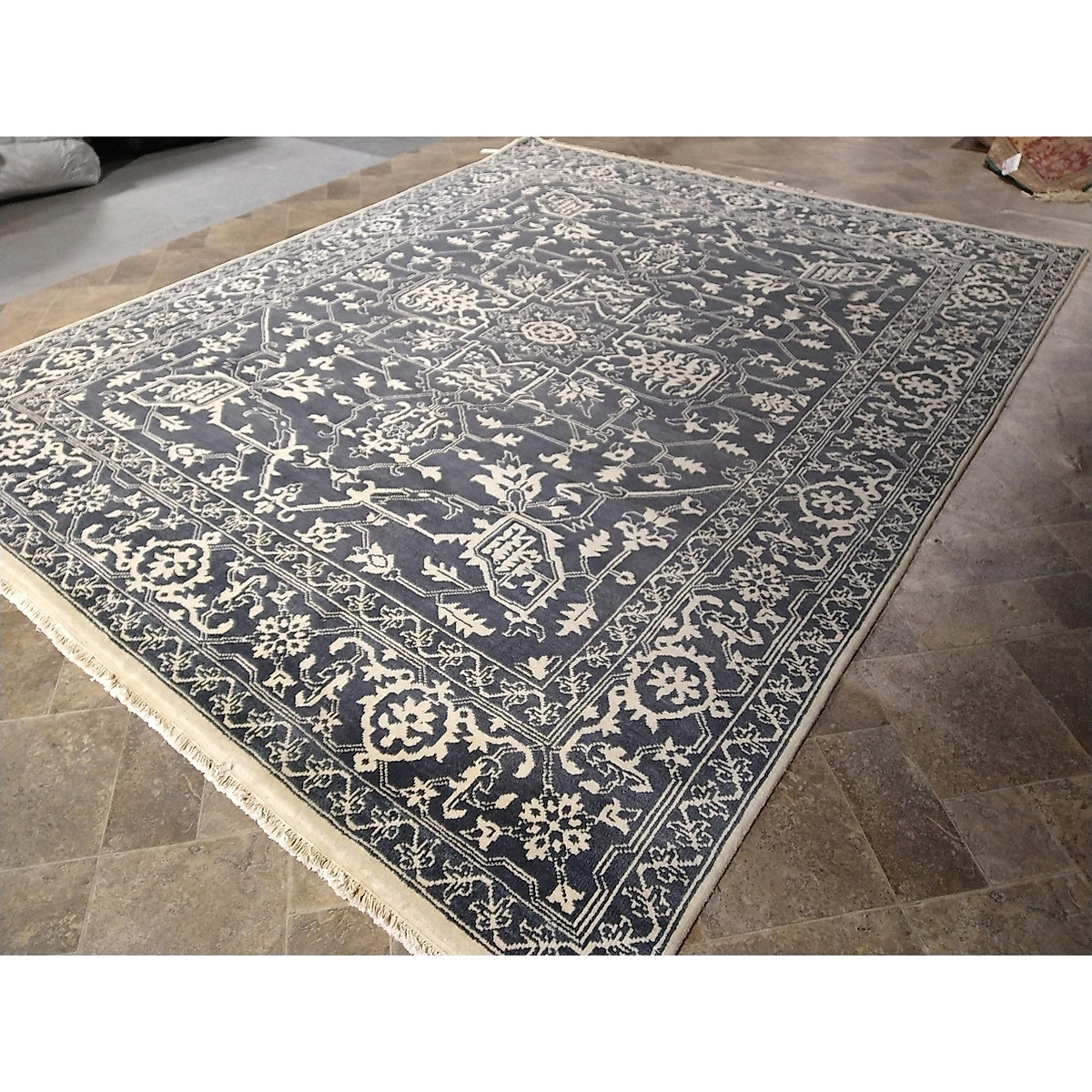 8' x 10' Gray New OUSHAK Rug Handmade Wool Capret#75795