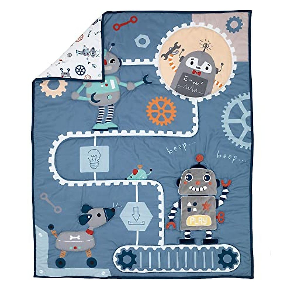 Bedtime Originals Robbie Robot 3-Piece Crib Bedding Set, Blue