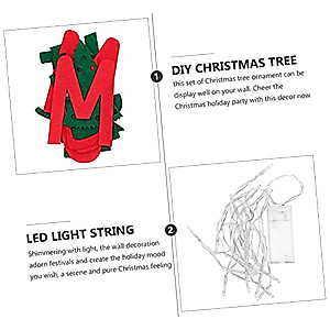 1 Set Christmas Tree with Lights Christmas Decorations LED Decor Christmas Tree Light Christmas Fairy Light Wall Felt Christmas Tree Christmas Wall Decor Xmas Ornament LED