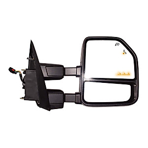 AERDM New towing mirror Black Housing with Temperature sensor fit Ford Super Duty F-250 F-350 F-450 F-550 2017 2018 2019 w/Blind Spot with arrow Lamp,Turn Signal, Puddle, Clearance and Auxiliary Lamp