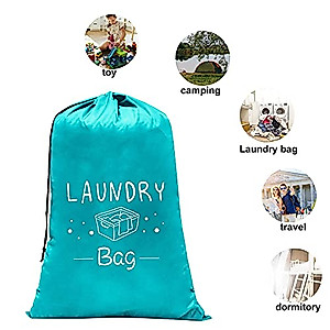 Sylfairy 2 Pack Extra Large Travel Laundry Bag, Durable Rip-Stop Dirty Clothes Shoulder Bag with Drawstring, Heavy Duty Travel Laundry Bag, Large Laundry Hamper Liner, Machine Wash