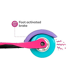 Barbie Self Balancing Kick Scooter with Light Up Wheels, Extra Wide Deck, 3 Wheel Platform, Foot Activated Brake, 75 lbs Limit, Kids & Toddlers Girls or Boys, for Ages 3 and Up