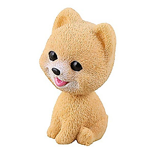PRETYZOOM Car Shaking Dog Adornments Car Bobbleheads Shake Head Toy Cute Resin Craftwork Baking Cake Decorations for Home Car Pomeranian Style Party Favor