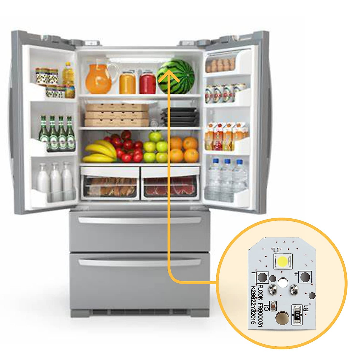 WR55X11132 WR55X25754 Refrigerator Light Bulb Replacement for GE Refrigerator, Fit PS4704284 3033142 EAP12172918 WR55X30602 WR55X26486 AP6261806 (Cover Not Included)