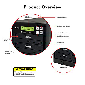 Optiarc 1 to 3 24X Burner M-Disc Support CD DVD Duplicator - Standalone Copier Duplication Tower (OPT-S3T-DVD-BK)