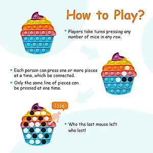 Pop It Fidget Toys Pop Its Fidgets, Silicone Fidget Toy Pack Poppet Figit Sensory Toys Popit Popits Popper Poppers Ice Cream Strawberry Hamburger Toy Gifts