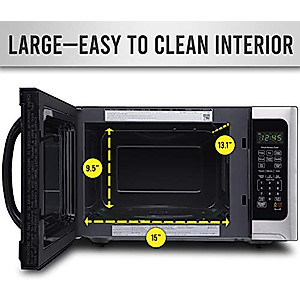 Farberware Professional FMO12AHTBKE 1.2 Cu. Ft. 1100-Watt Microwave Oven With Smart Sensor Cooking and LED Lighting, Brushed Stainless Steel