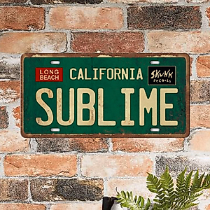 Vintage Metal Tin Sign Long Beach California Sublime Poster Grunge Hippie Room Decor Rock Band Posters Sublime Tapestry Funny Street Signs For Bedroom Wall Aesthetic 90s Bathroom Sign 12 X 6 Inch