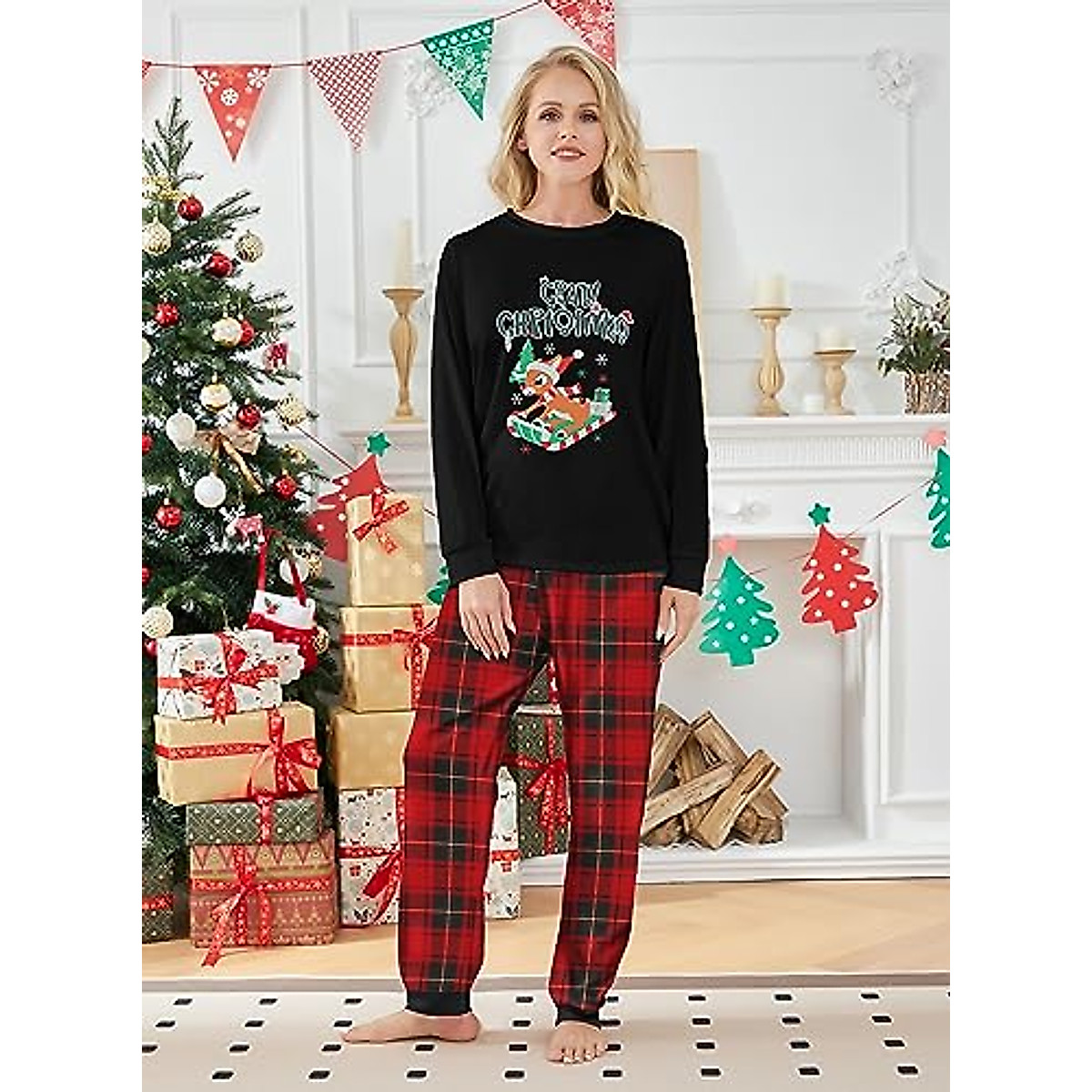 Awoscut Christmas Family Matching Pajamas Christmas Pjs Holiday Nightwear Sleepwear Sets Long Sleeve Pjs(#z-9, Dad, 3XL)