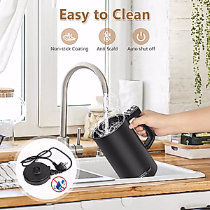 Milk Frother and Steamer 4 in 1, Electric Coffee Frother Automatic Milk Frothers, Coffee Heater Milk Warmer and Cold Foamer Frother with Temperature Control for Latte, Cappuccino, Macchiato