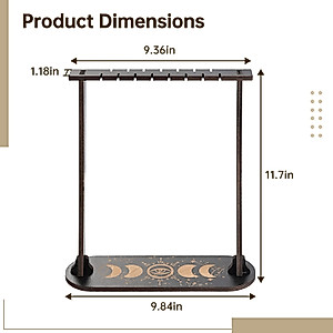 Kapmore Wooden Pendulum Display Stand, Wooden Moon Phases Crystal Holder Stand, Crystal Pendants Wood Pendulum Display Stand Ornament Holder Stand for Home Tabletop