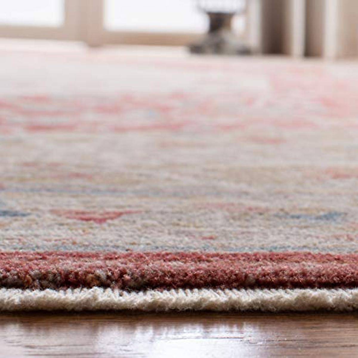 SAFAVIEH Kenitra Collection 10' x 14' Red / Beige KRA661R Vintage Oriental Distressed Area Rug