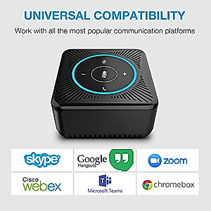 USB Speakerphone - EMEET M0 4 AI Mics Speakerphone for Conference Calls 360° Voice Pickup Conference Speakerphone for Computer Plug and Plays Computer Speaker with Microphone for 4 People