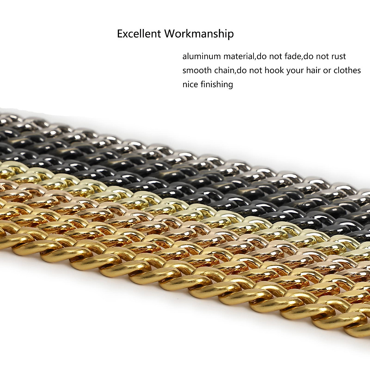 Xiazw 26 Inch Chic Metal Purse Chain Strap Handle Shoulder Straps Replacement Charms for Bag Handbags (Old Gold)