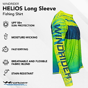 UPF50+ Long Sleeve Fishing Shirts for Men - Vented Sides, Light Weight, Wicking