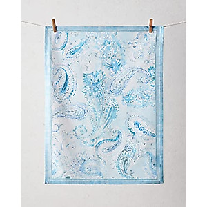 Maison d' Hermine Dish Towels 100% Combed Cotton Premium Easter Kitchen Towels Dishcloth for Home, Kitchen, Dining, Cocktail Parties & Camping, Paisley Blues - (Set of 3)