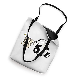 Full Panda laying down sleeping next to stacked empty bowls Tote Bag