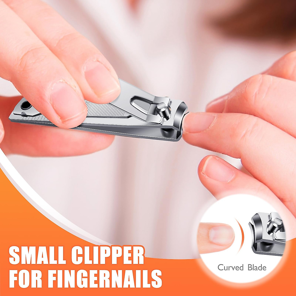 Finger Nail Clippers Adult - DRMODE 8 Pack Nail Clippers Bulk for Men Women Sharp Stainless Steel Travel Mini Toenail Clippers and Fingernail Clipper Set Curved Cutter Trimmer with Nail Cleaner/File