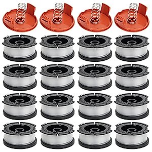 AF100 Replacement Spool, AF-100 Spool Compatible with Black and Decker AF-100-3ZP AF-100-BKP Weed Eater String, 30ft 0.065" fits GH900 GH600 GH610 String Trimmer Spool (16 Spool + 4 Cap+4 Spring)
