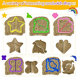 Sandwich Cutters for Kids,21 Pieces with Storage Box, 5 Kids Sandwich Cutters Shapes, 6 Fruit Vegetable Cutters Shapes,10 Food Picks,Sandwich Crust Cutter Set.Very Suitable for Kids Lunch Shape.