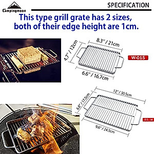 camping moon 304 Stainless Steel 9.6'' x 6.8'' Cooking Grill Grate Cooking Grid Cooking Grate B5-W