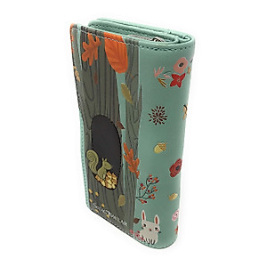 Shag Wear Raccoon Forest Large Wallet for Women and Teen Girls Vegan Faux Leather Mint Green 7"