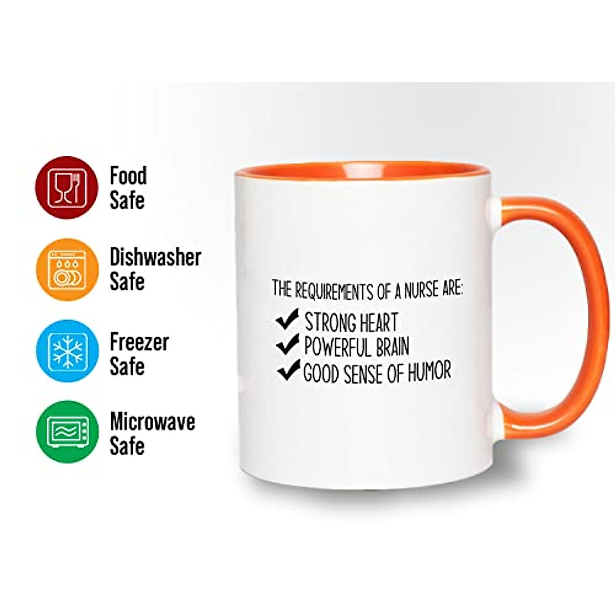 Bubble Hugs Nurse 2Tone Orange Mug 11oz - The Requirements - Labor Clinical Certified Nursing Assistant Surgical Emergency Oncology Practitioner