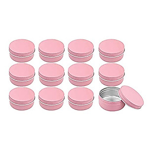 FALOME 12Pcs Aluminum Tin Jar Refillable Containers Cosmetic Small Tin Round Tin Container Bottle for Candle Lip Balm 50ml