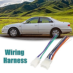 ACROPIX Car CD Player Wiring Harness Set Speaker Wire Adapter Fit for Toyota Camry White